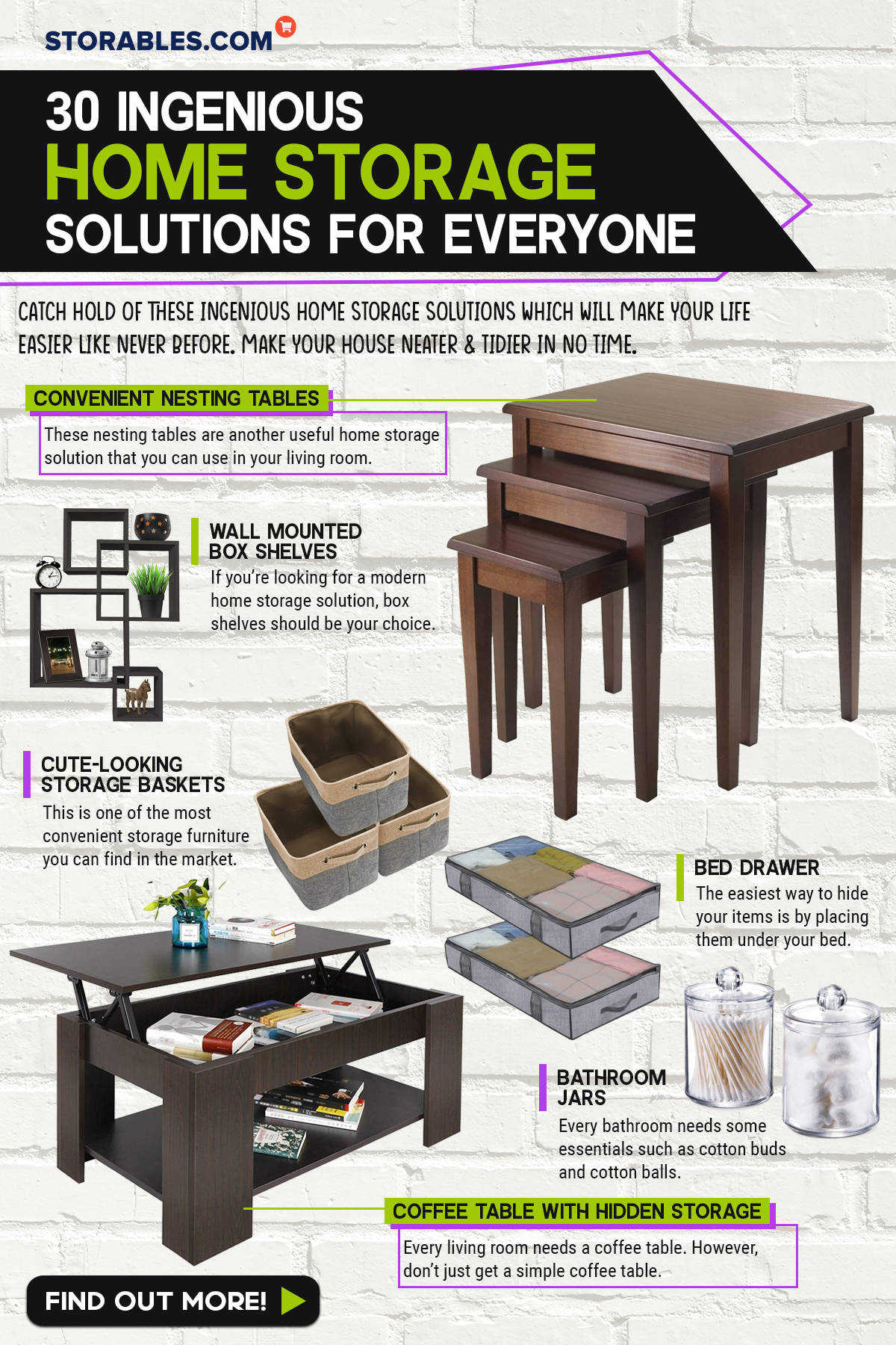 30 Ingenious Home Storage Solutions For Everyone | Storables