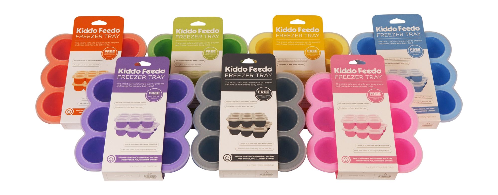 Homemade Baby Food Cubes PandaEar 2-Pack Silicone Baby Food Freezer ...